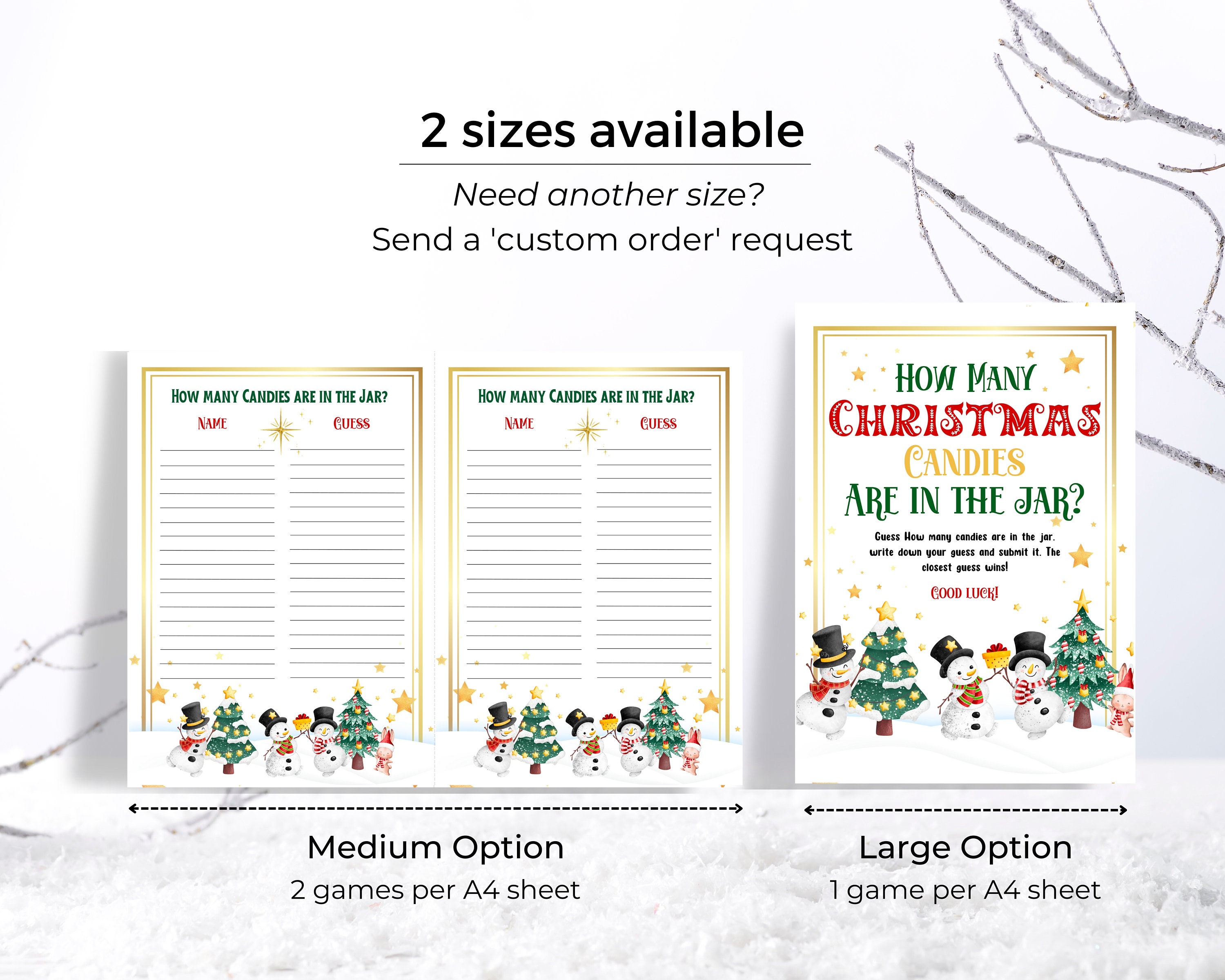 Christmas Candy Guessing Game, Guess How Many Candies in Jar, How Many ...