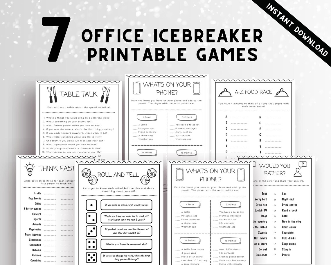 Icebreakers Games Bundle Team Building Games Human Bingo - Etsy UK
