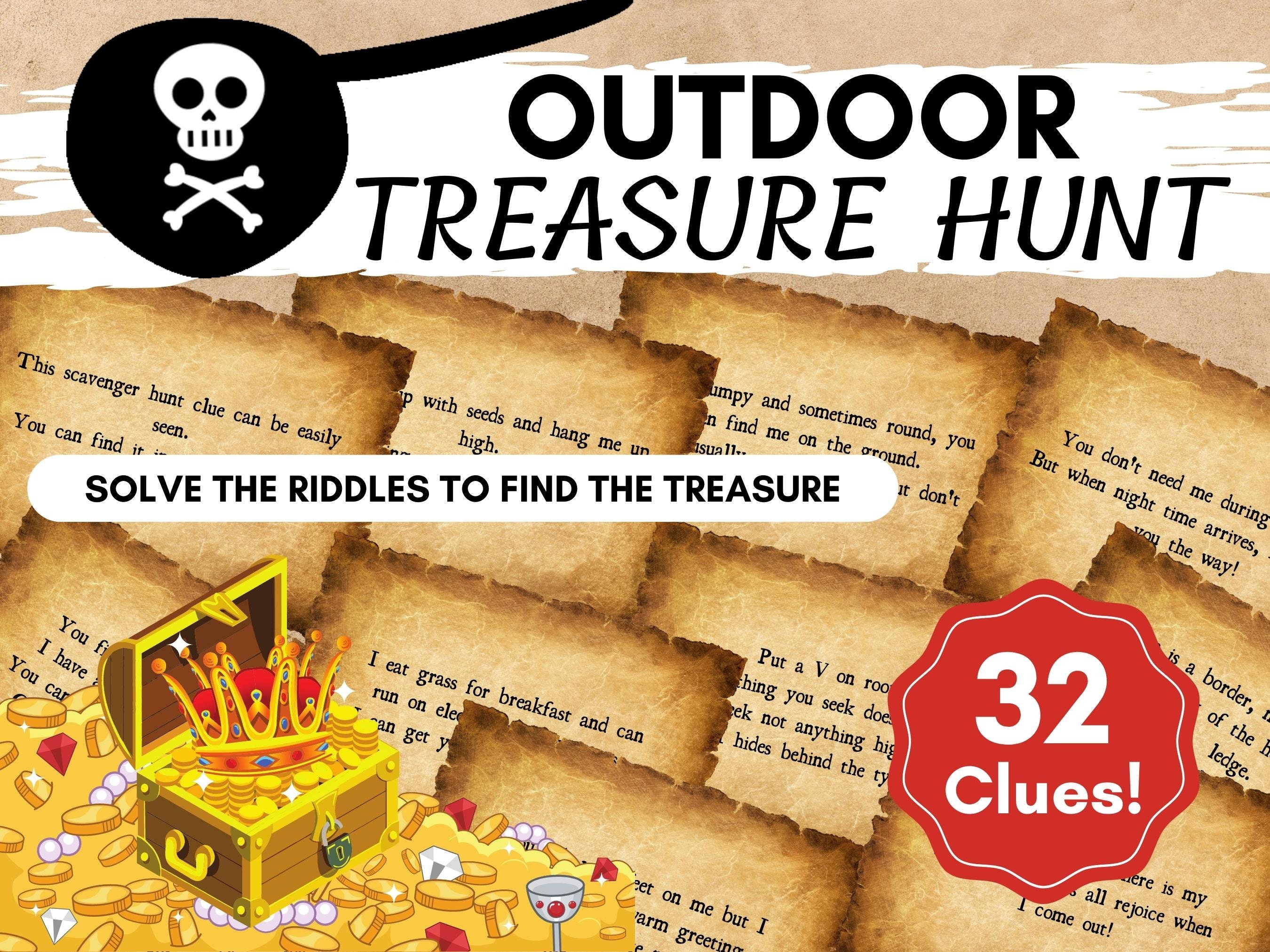 Outdoor Scavenger Hunt Outdoor Treasure Hunt Treasure Hunt Clues ...