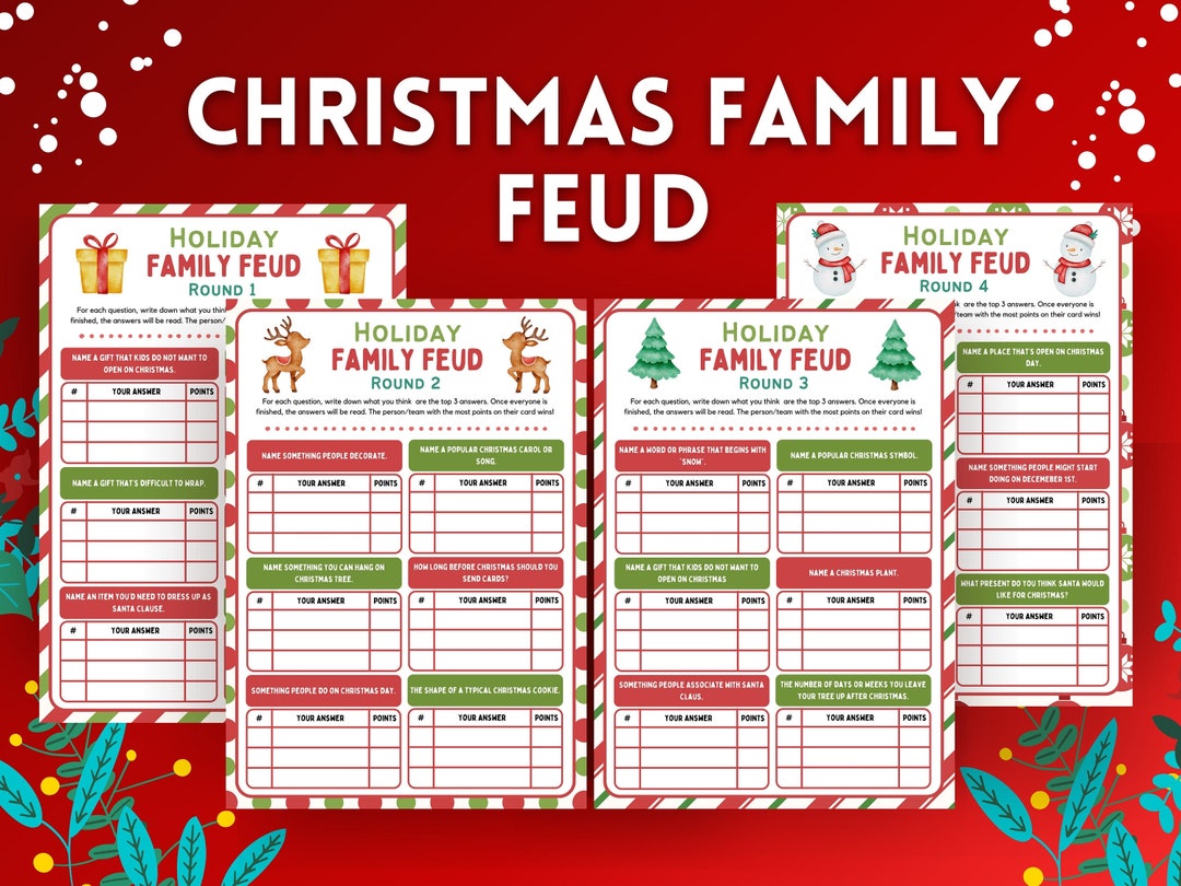 Christmas Family Feud, Holiday Family Feud, Holiday Feud, Christmas ...