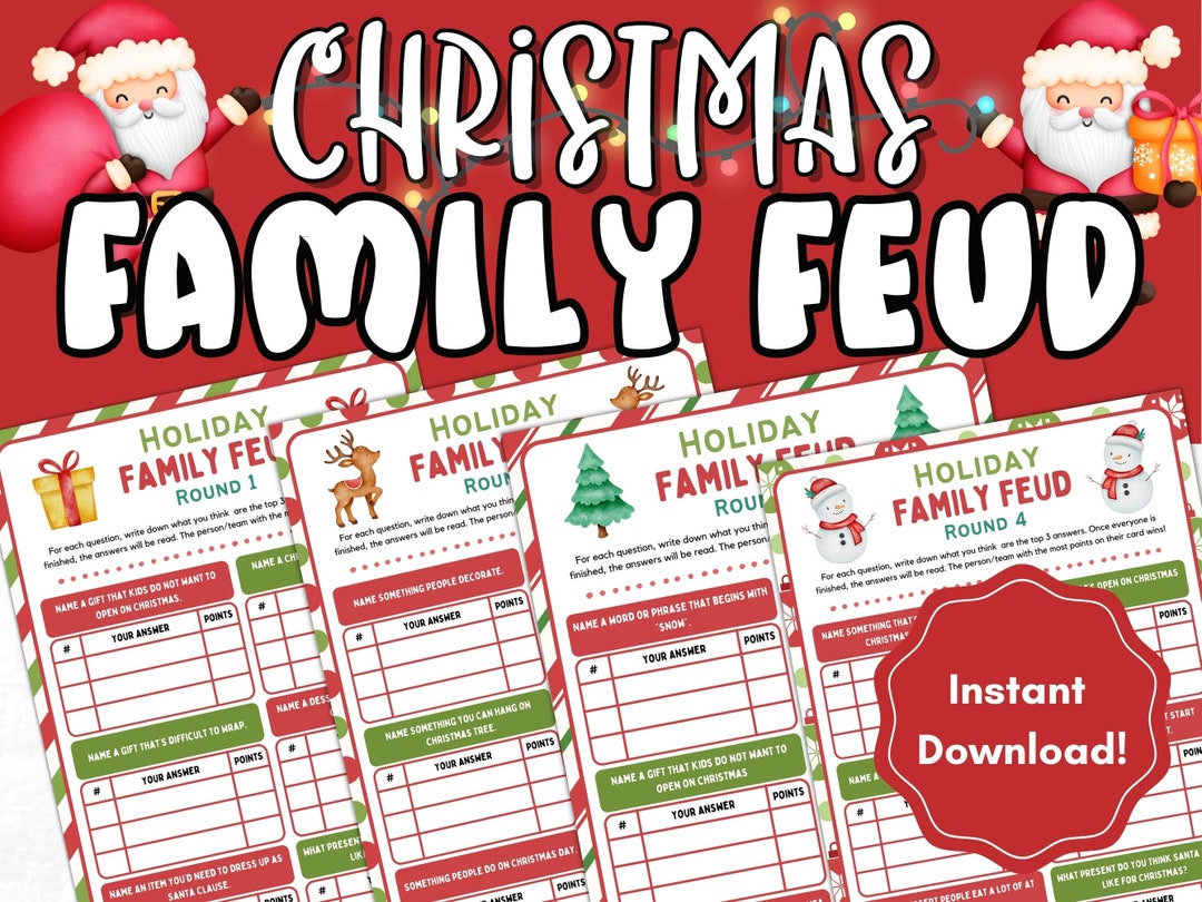 Christmas Family Feud, Holiday Family Feud, Holiday Feud, Christmas ...