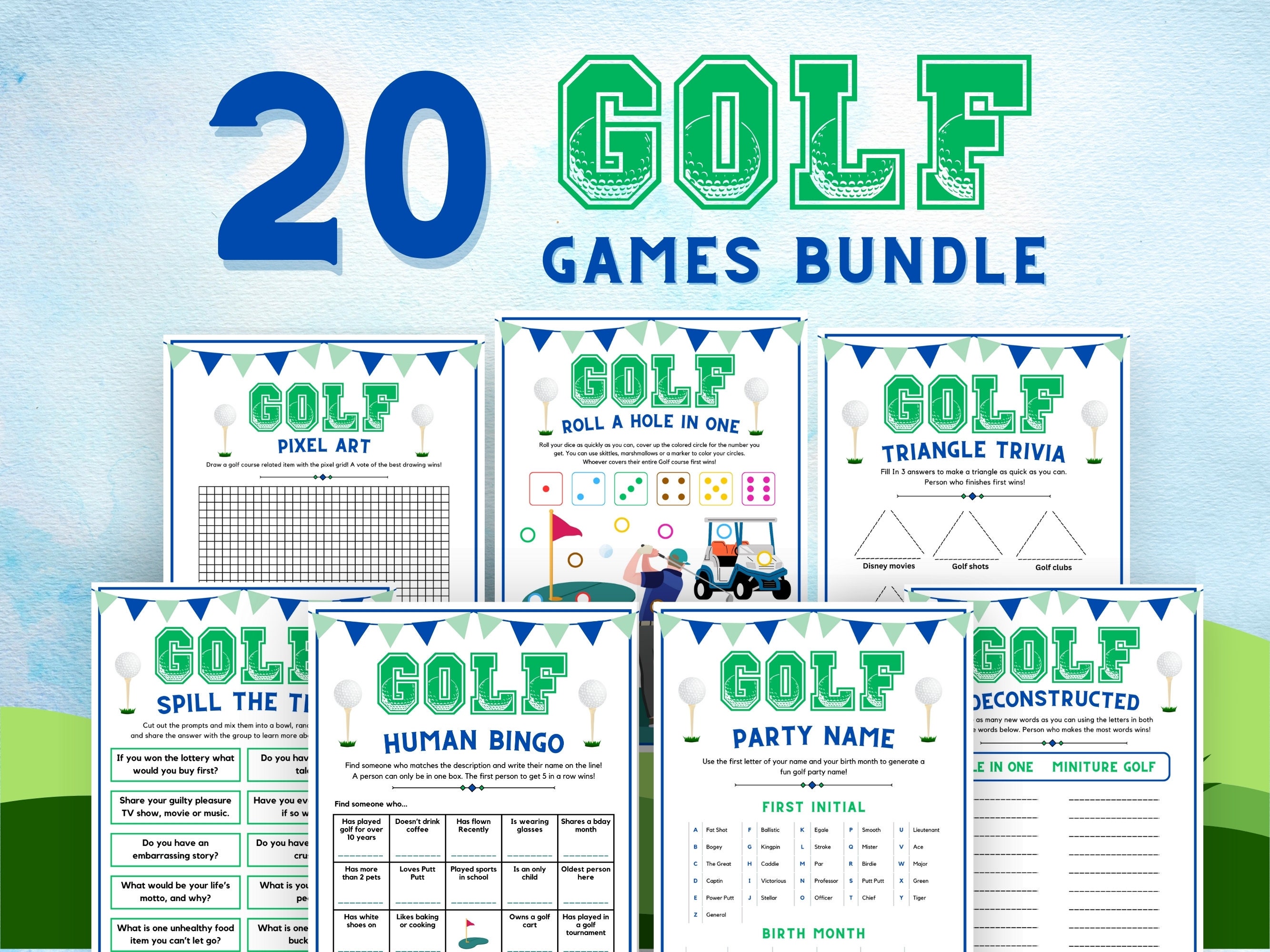 Editable Golf Party Games, Golf Activities, Golf Watch Party, Golf ...