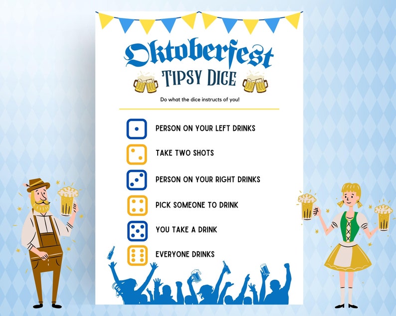 Oktoberfest Gametipsy Dice Oktoberfest Games German Games - Etsy