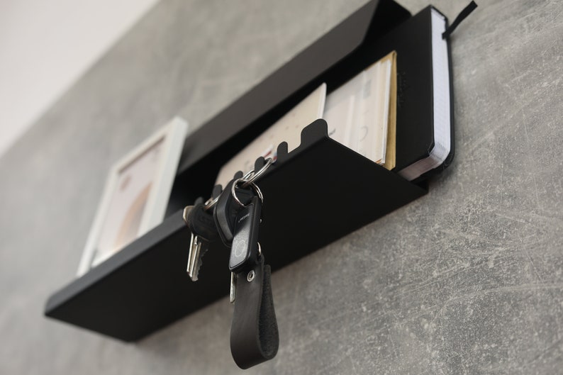 Wall Mounted Metal Key and Mail Holder: Industrial Hallway Organizer - Etsy