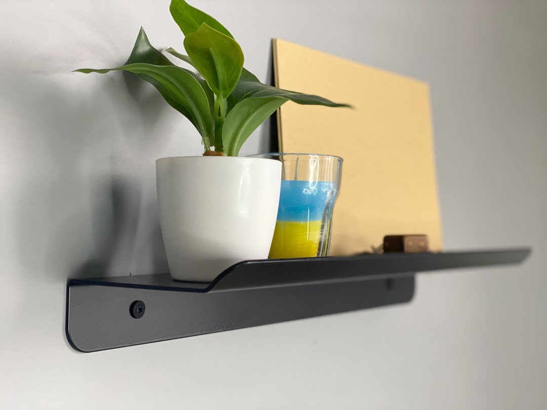Floating Wall Shelf, Modern Metal, Decorative Minimal Display Shelf ...