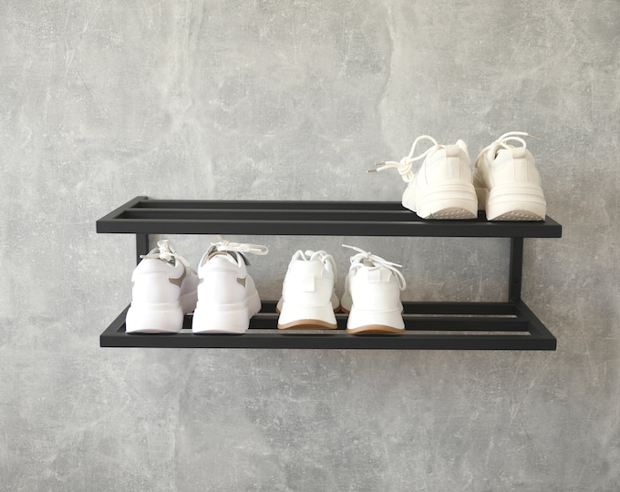 Wall Mounted Shoe Rack, Modern Hallway Shoes Organizer, Entryway Shelf ...