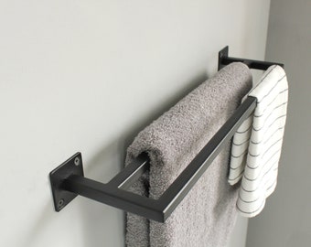 Bathroom Black Metal Ceiling Towel Rack Towel Storage - Etsy