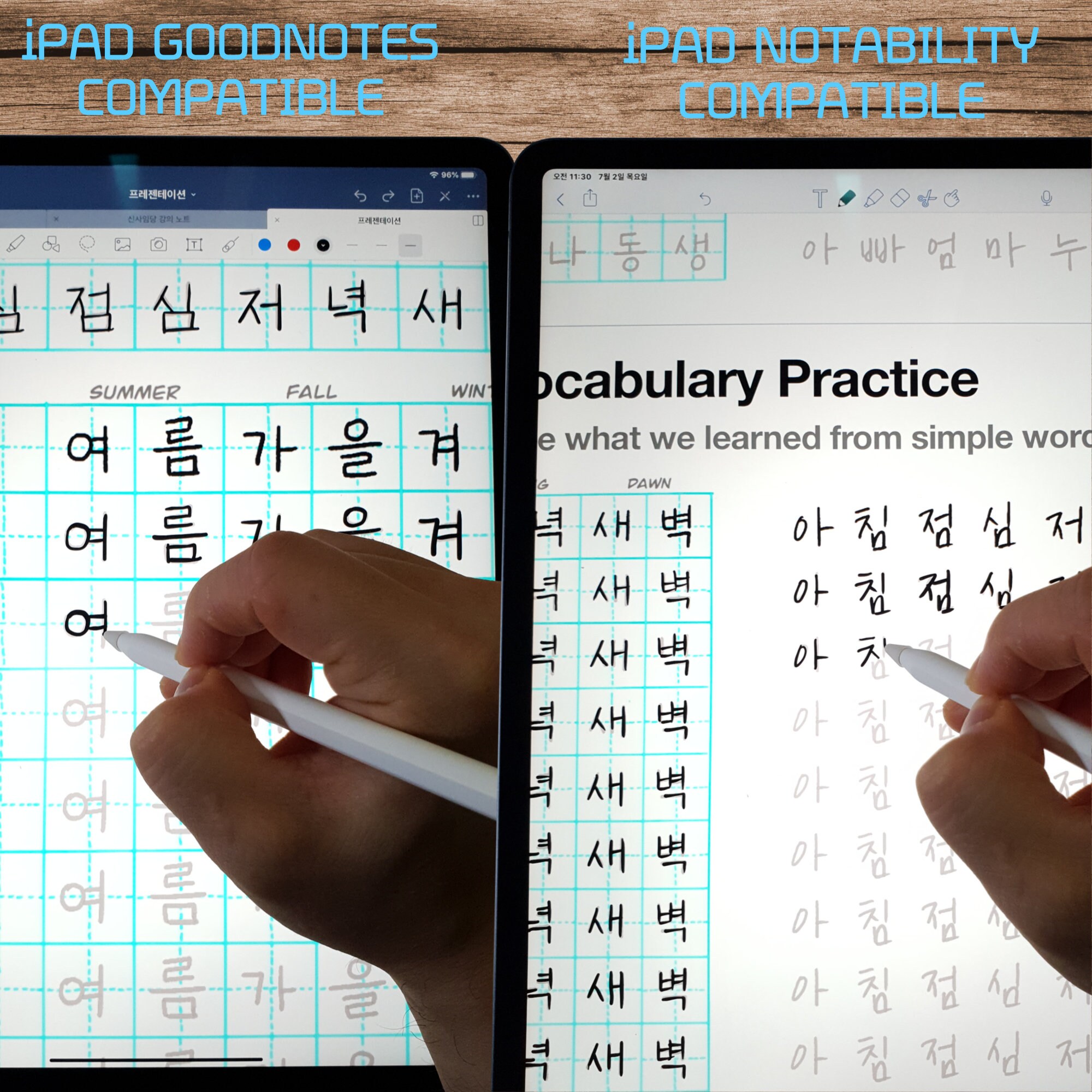 Korean Writing Hangul Real Handwriting Worksheet Not PC Font - Etsy