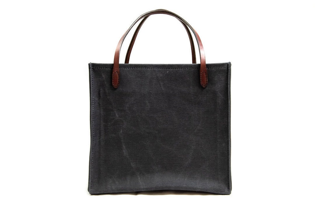 Canvas and Leather Tote Bag in Black Hawk - Etsy