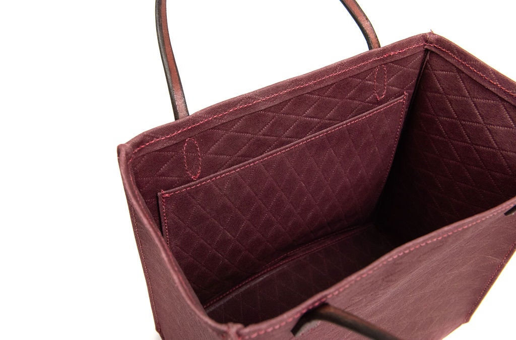 Canvas and Leather Tote Bag in Earth Red - Etsy