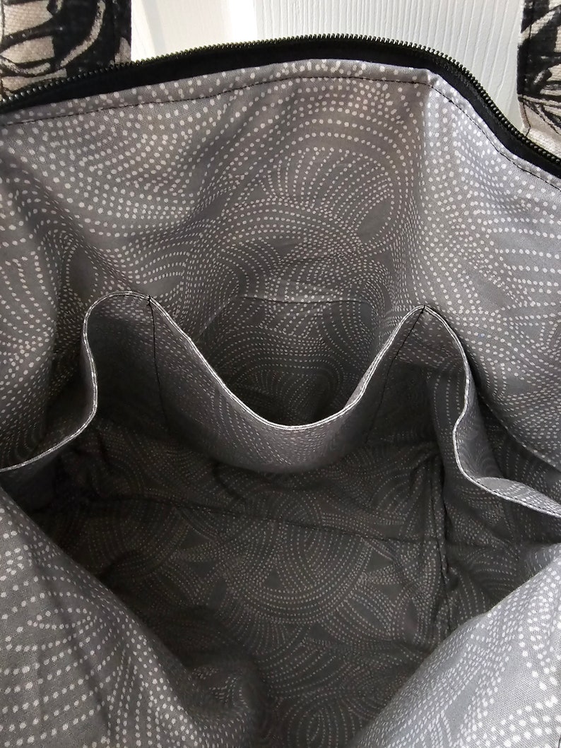 Anatomy Themed Large Zipper Closure Cotton Canvas Tote Back With Inside ...