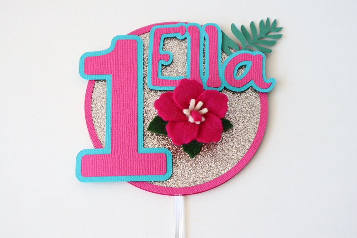 Hibiscus Flower Cake Topper for A Tropical Birthday Party. Hawaiian ...