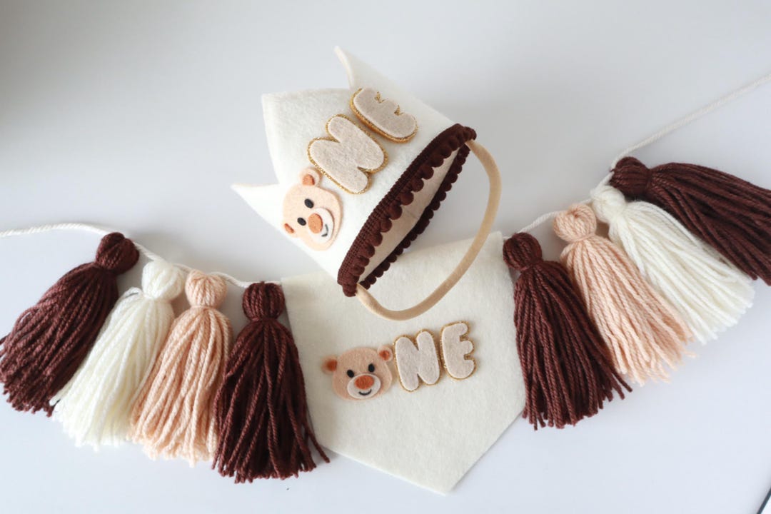 Beary First Birthday Crown. Teddy Bear Picnic Birthday Hat & Highchair ...