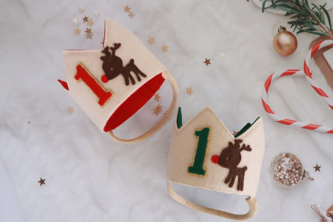 Christmas Reindeer Birthday Crown for a December Birthday Party. Merry ...