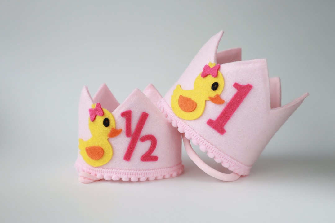 Pink Yellow Rubber Ducky First Birthday Crown. Holy Duck I'm One Party ...