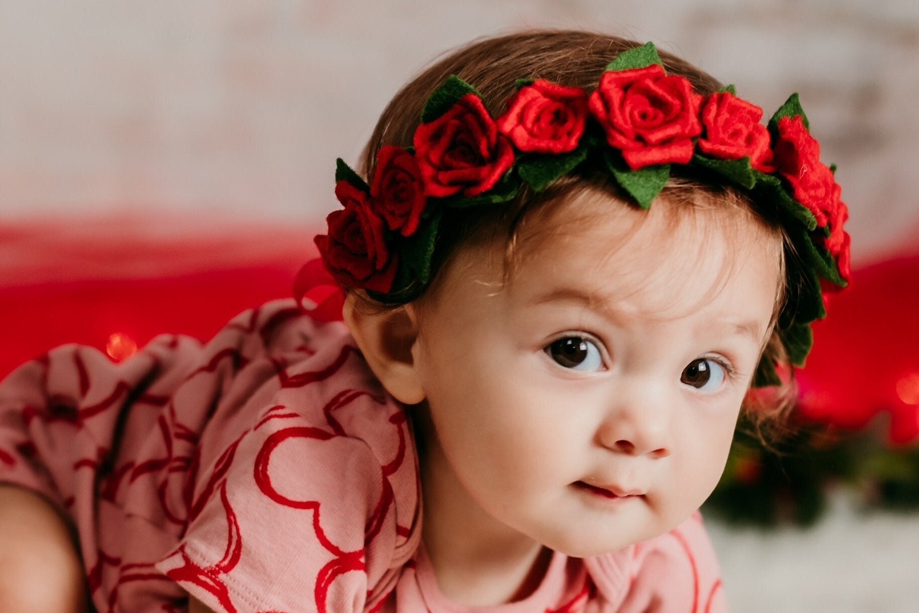 Cute Babies In Red Roses