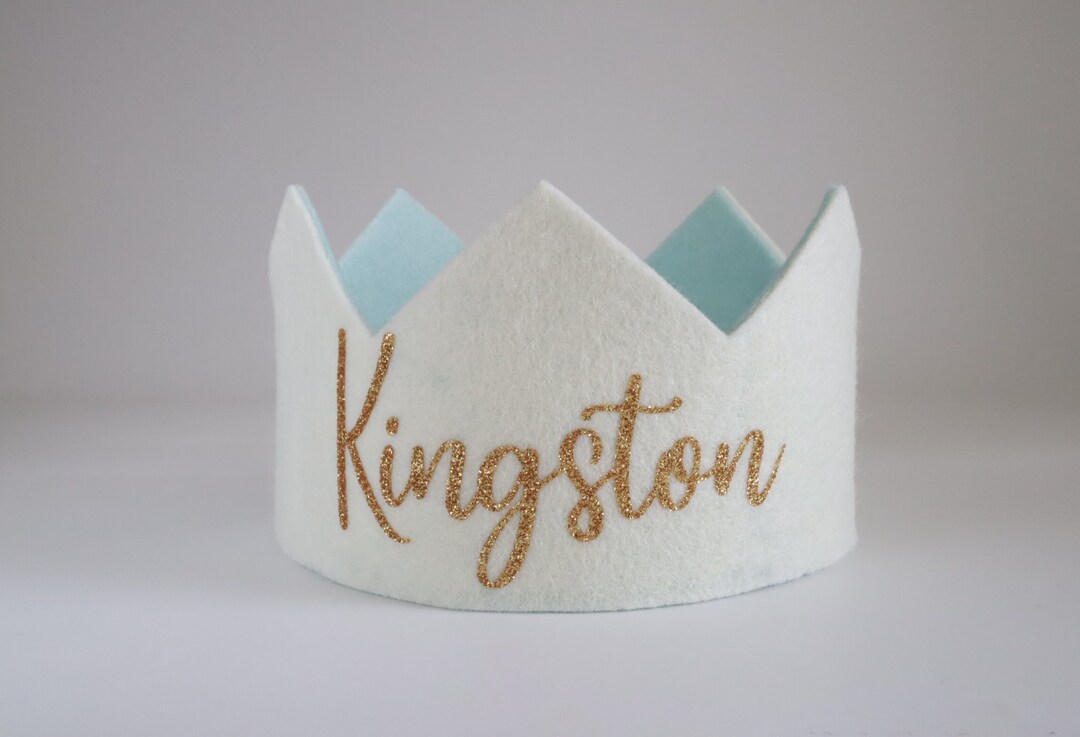 Custom Name Crown. Felt Birthday Crown. Baby Blue Crown for Pretend ...