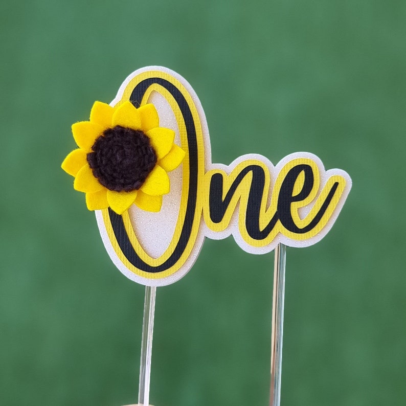 Sunflower Birthday Cake Topper. Custom Cake Topper. - Etsy
