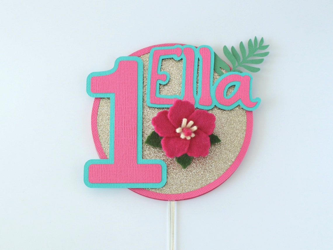 Hibiscus Flower Cake Topper for A Tropical Birthday Party. Hawaiian ...