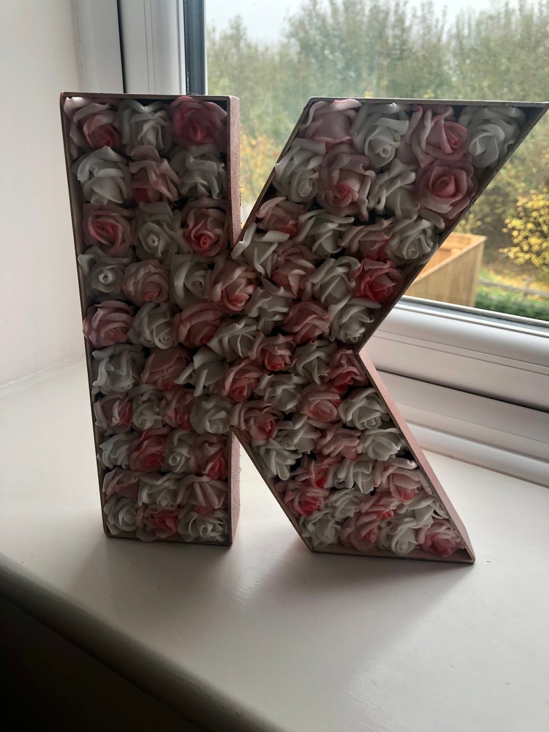 Freestanding Fillable Letters With Foam Flowers | Etsy