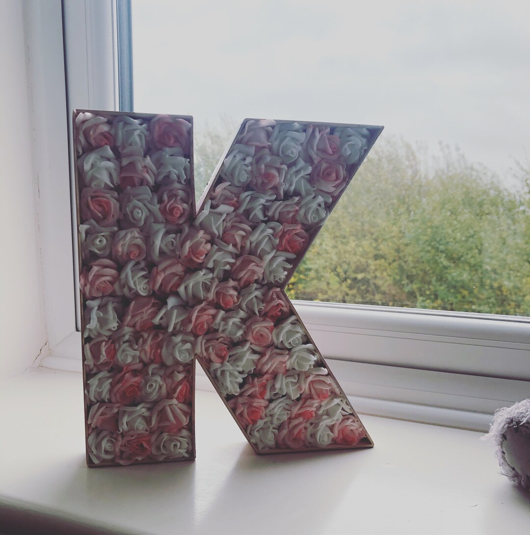 Freestanding Fillable Letters With Foam Flowers - Etsy