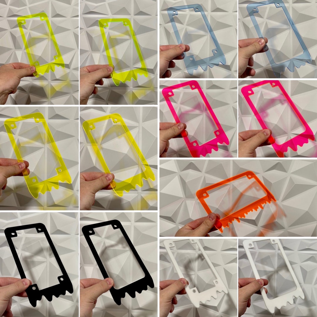 Motorcycle Slime Ooze License Plate Vertical Frame Cover - JDM Plate ...