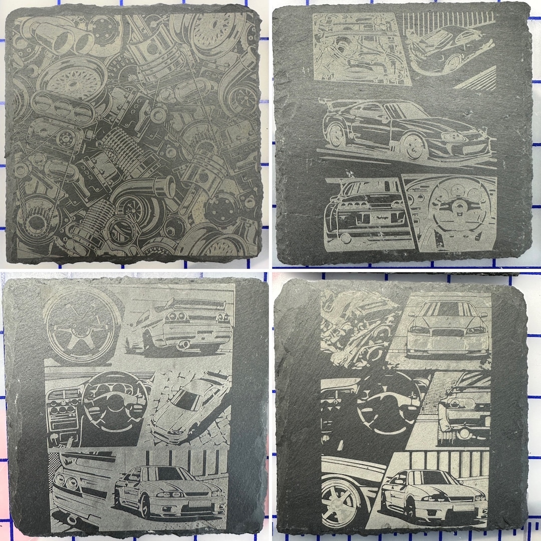 JDM Slate Coaster Set - JDM Drink Coasters - Car Lover Gift - Man Cave ...