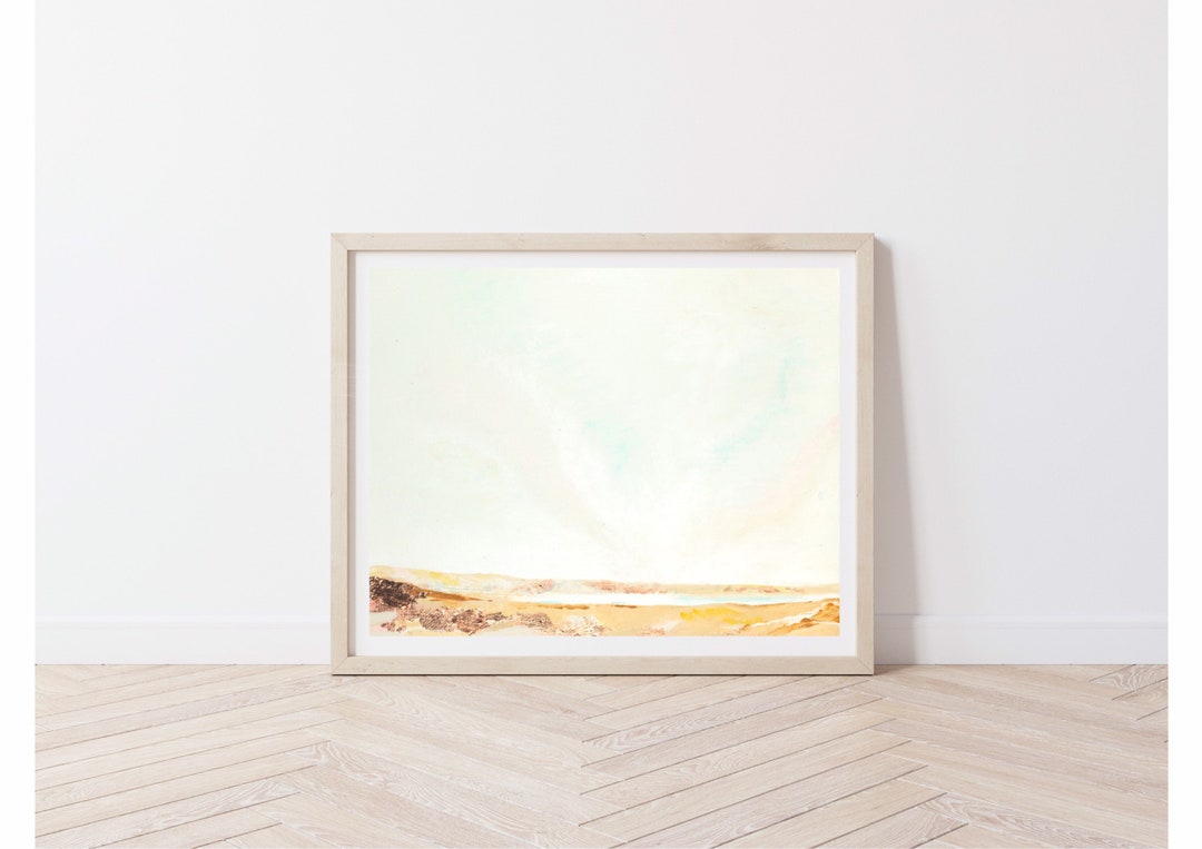 Cornish Coast Print, Abstract Landscape With Rose Gold Foil - Etsy