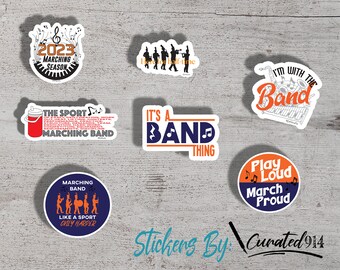 Marching Band Instruments Mini Laminated Stickers Marching Band ...