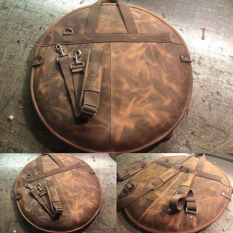 All Leather Cymbal Carrying Case - Etsy
