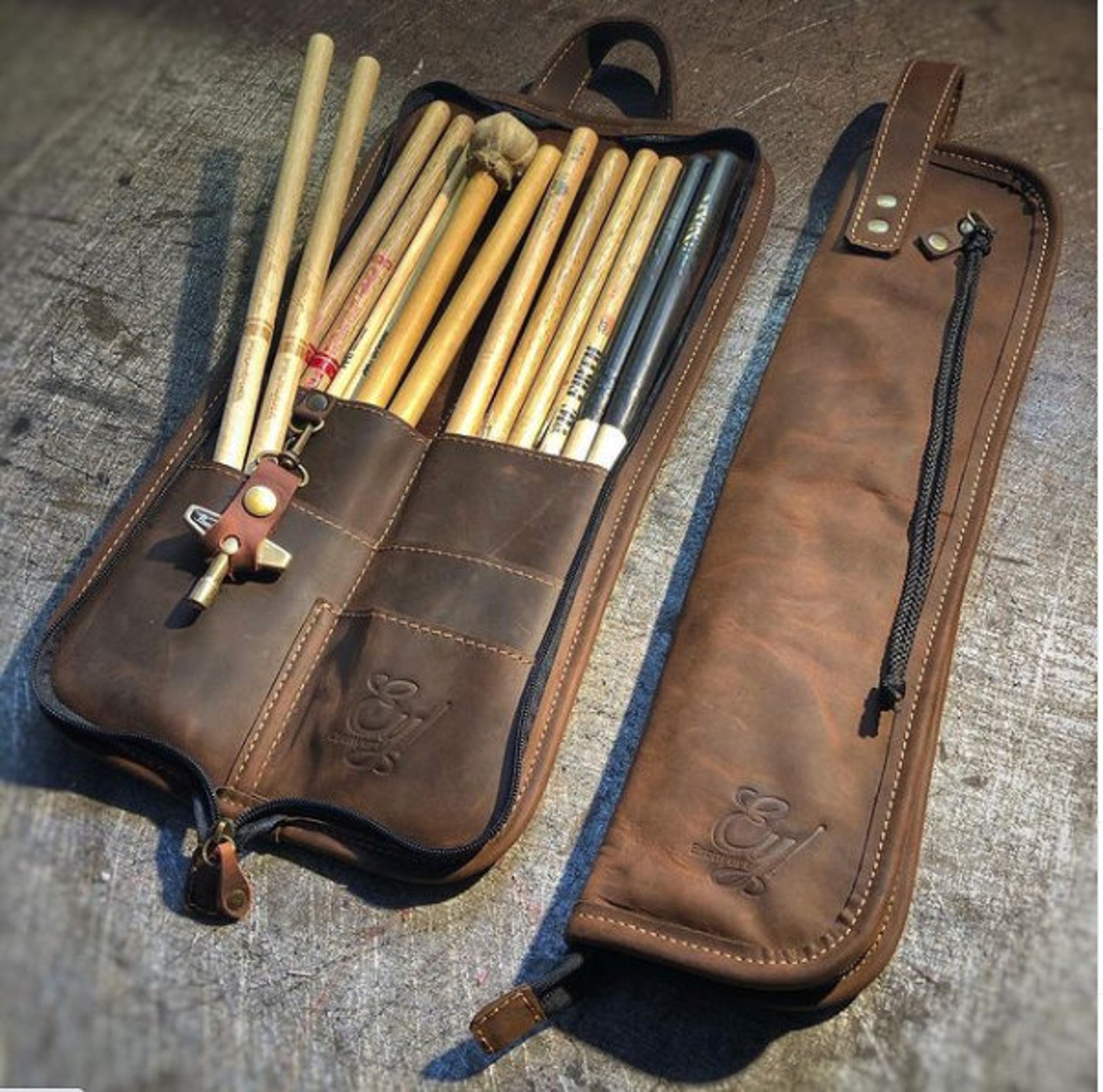 Leather Drum Stick Bag - Etsy