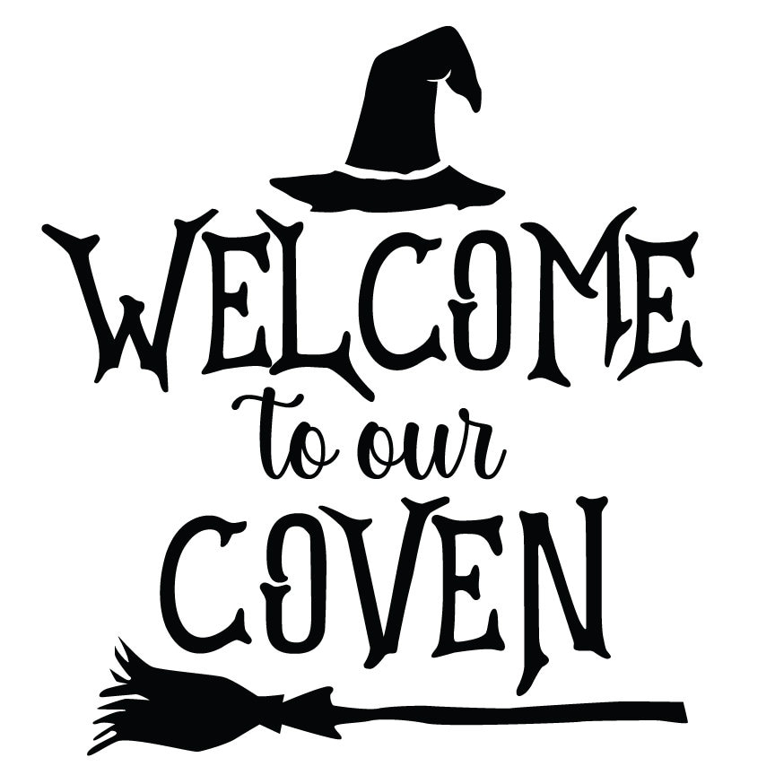 Welcome to Our Coven | Witch Coven | Witch Hat | Witch Broom Sign | Halloween Svg | Halloween ...
