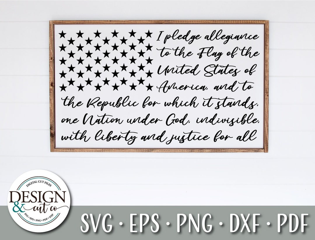 Pledge of Allegiance Flag Svg Wall Sign America Svg - Etsy New Zealand