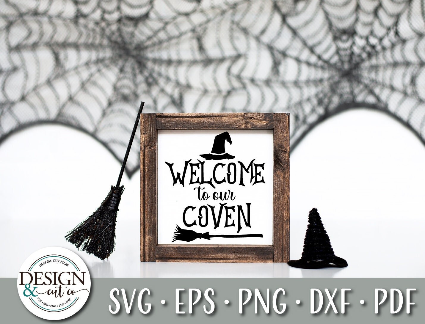 Welcome to Our Coven | Witch Coven | Witch Hat | Witch Broom Sign ...