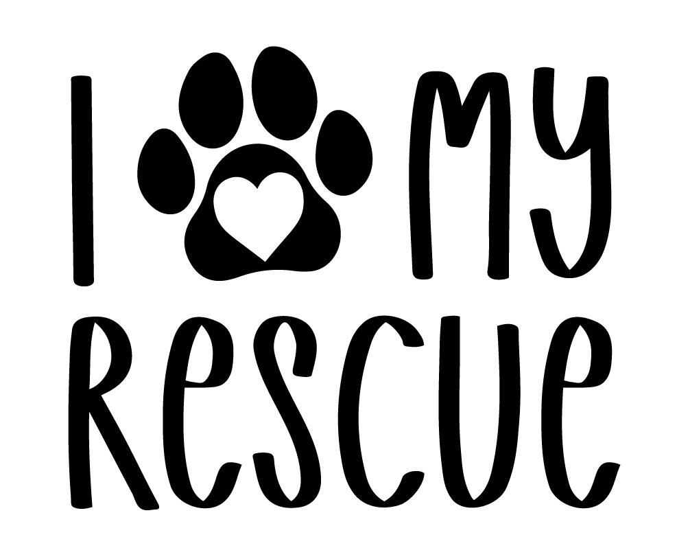 I Love My Rescue Svg Dog Rescue Svg Cat Rescue Svg Paw Print Svg Dog ...