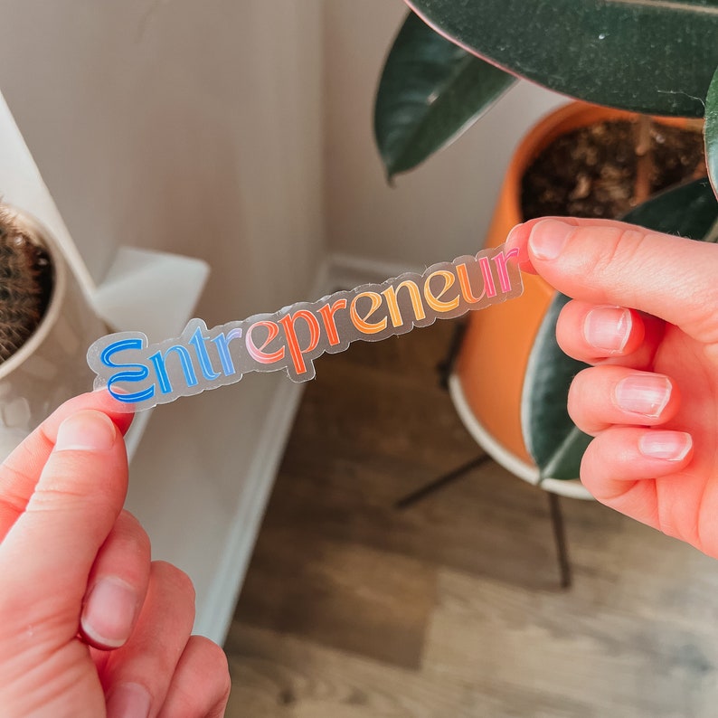 Entrepreneur Clear Sticker - Etsy