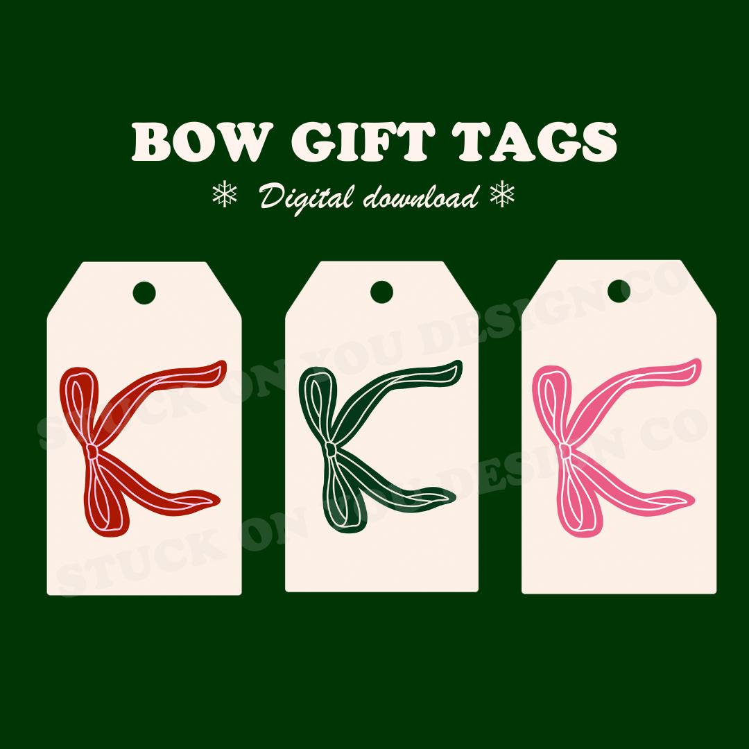 Bow Gift Tags (digital Download) - Etsy