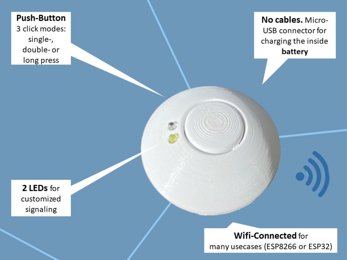 Push-button Wifi or Bluetooth Wemos D1 Mini ESP32 ESP8266 for Iot - Etsy