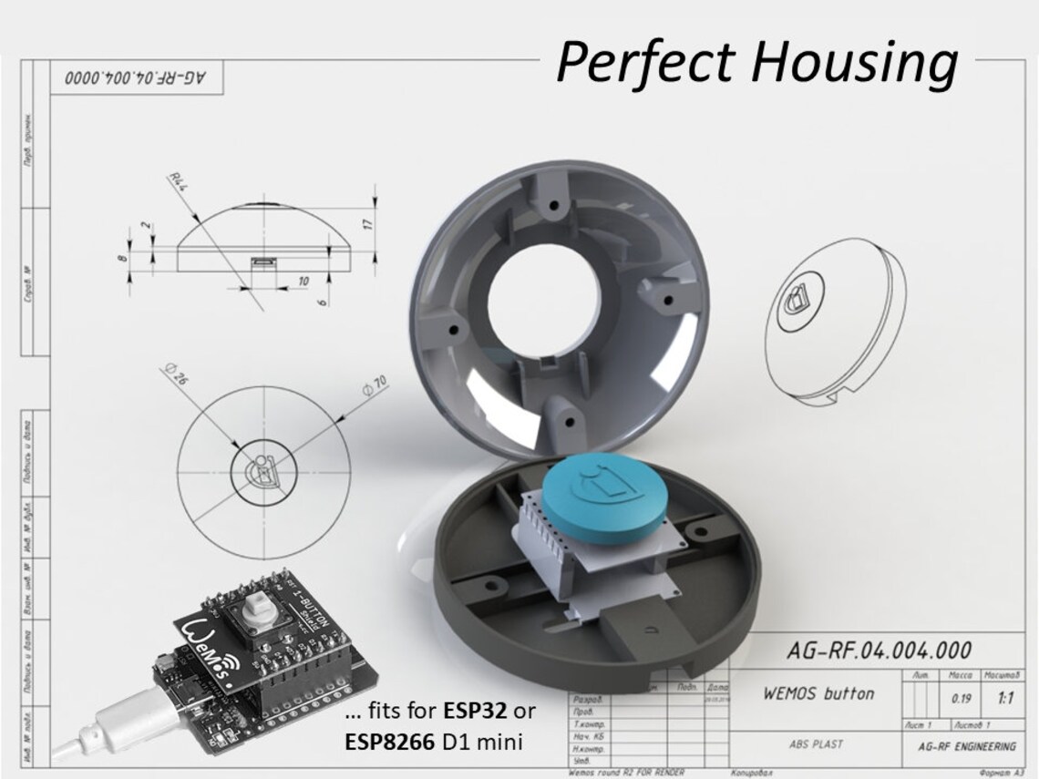 Push-button Wifi or Bluetooth Wemos D1 Mini ESP32 ESP8266 for Iot - Etsy