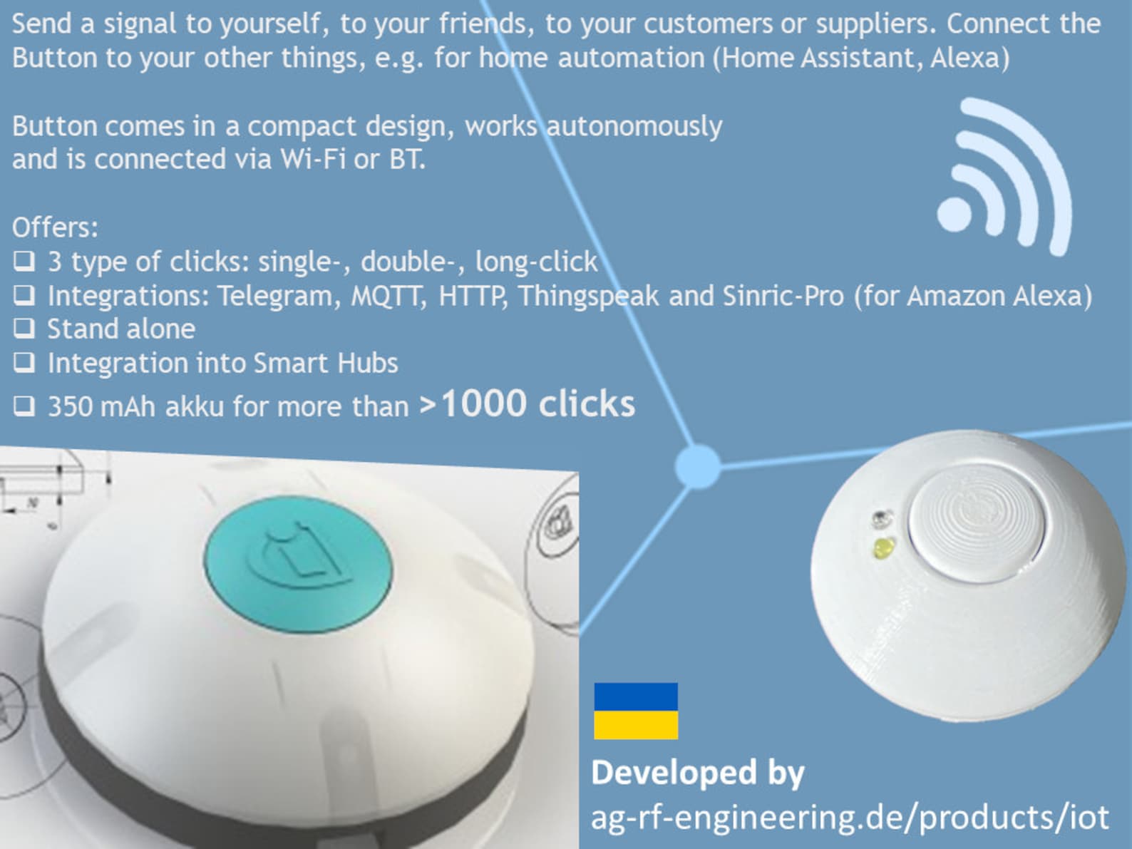 Push-button Wifi or Bluetooth Wemos D1 Mini ESP32 ESP8266 for Iot - Etsy
