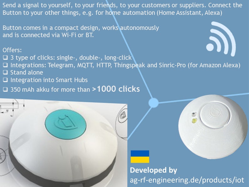 Push-button Wifi or Bluetooth Wemos D1 Mini ESP32 ESP8266 for Iot - Etsy