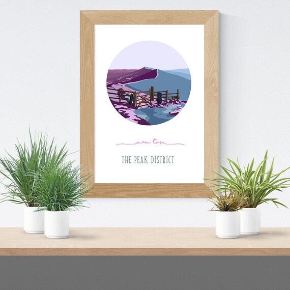 Peak District Mam Tor Art Print Derbyshire Poster Travel - Etsy