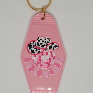 Trendy Pink Southwestern Cowgirl Motel Keychain - Etsy
