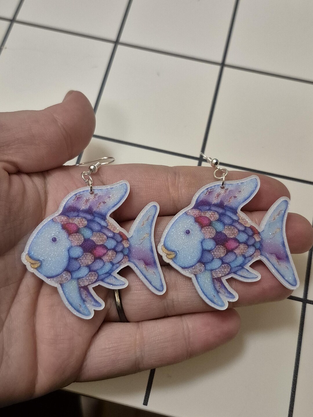 Rainbow Fish Inspired Dangle Earrings, Children's Literature Statement ...