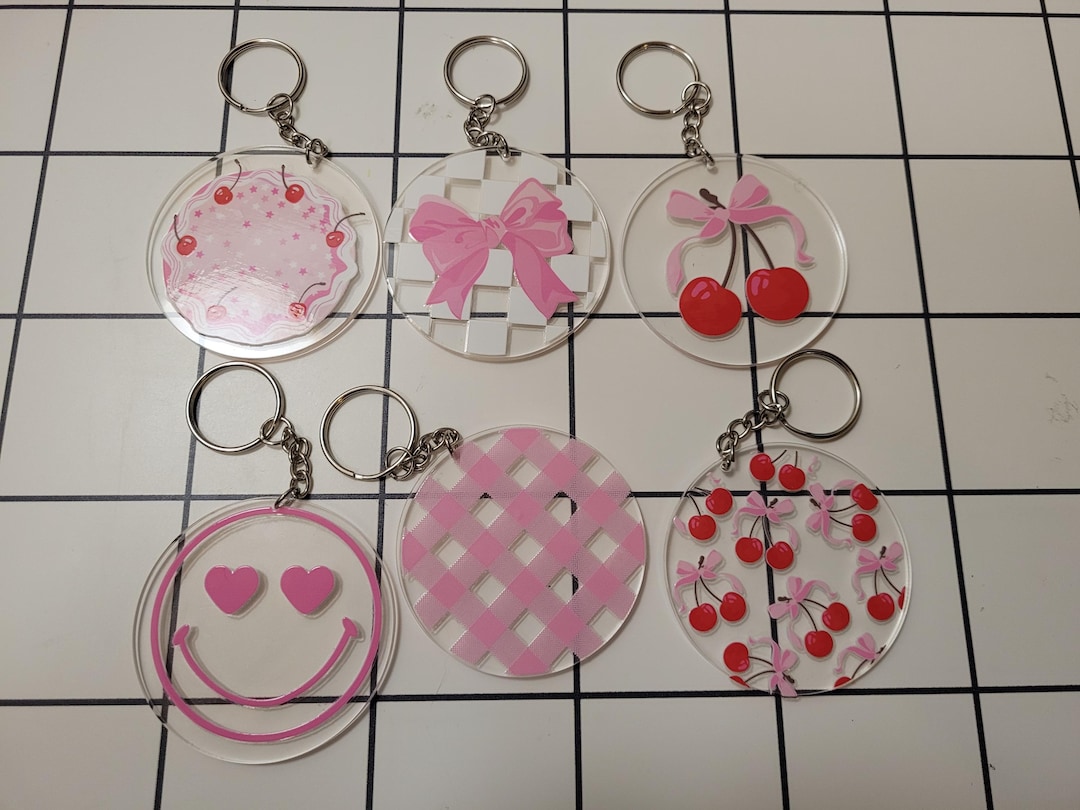 Coquette Inspired Acrylic Keychains | Trendy Girly Statement Piece ...