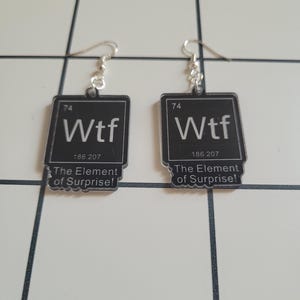 Novelty WTF Periodic Table Earrings - Statement Chemistry Jewelry ...