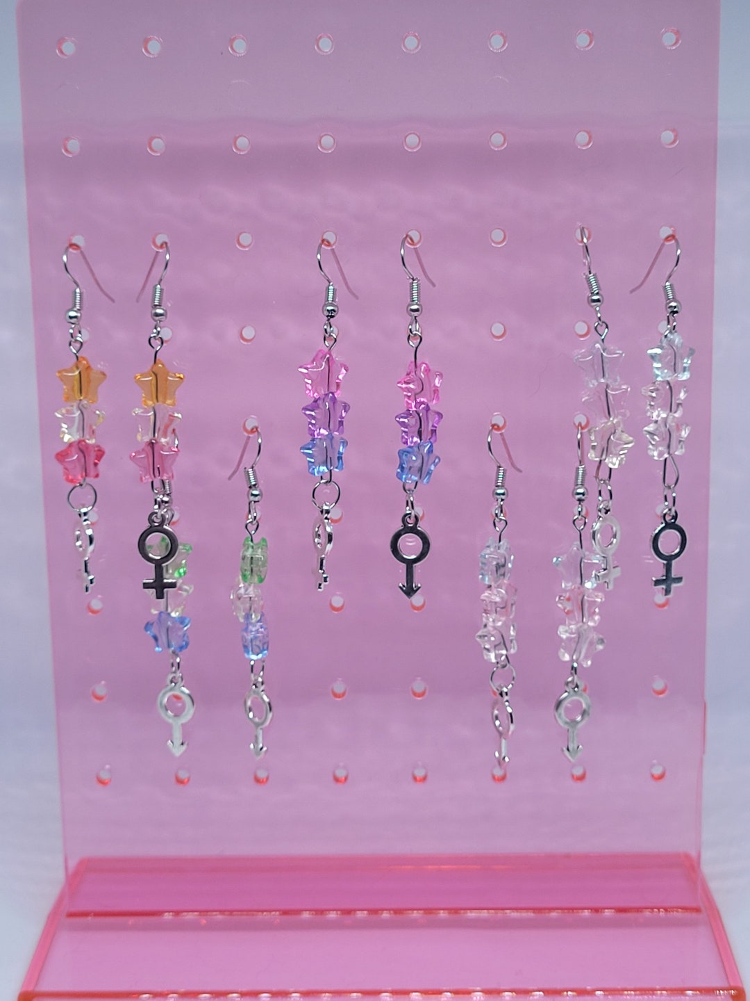 Star Pride Flag Dangle Earrings, LGBTQ Jewelry, Pride Month Accessories ...