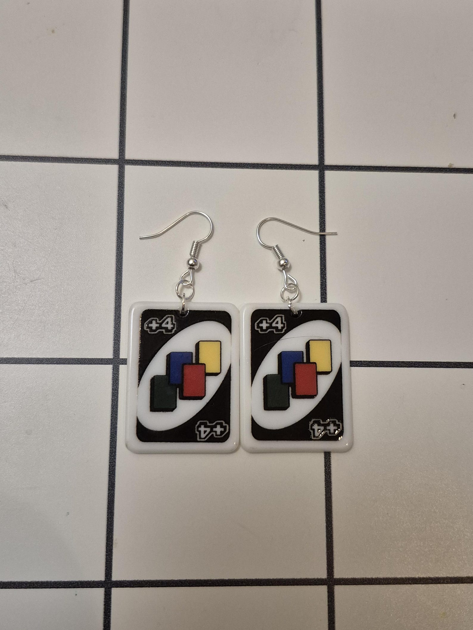 Uno Card Dangle Earrings, Game Lover Jewelry, Playful Accessories ...