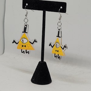 Bill Cipher Pyramid Dangle Earrings, Gravity Falls Inspired Statement ...