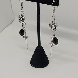 Minthara the Drow Paladin Sword Dangle Earrings, Fantasy Statement ...